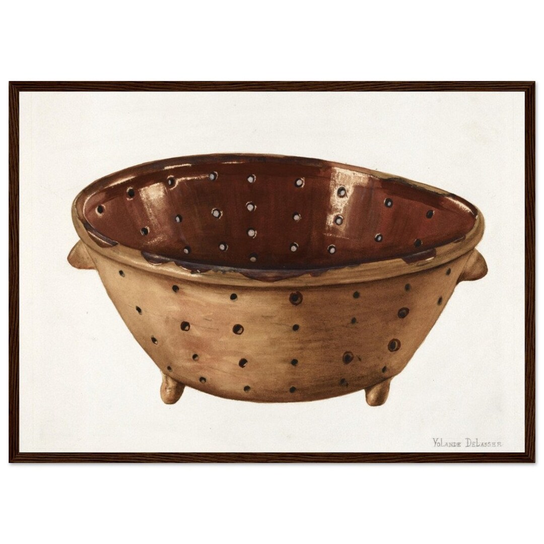 COLANDER Vintage Kitchen Tool Art Illustration Premium Matte Paper ...