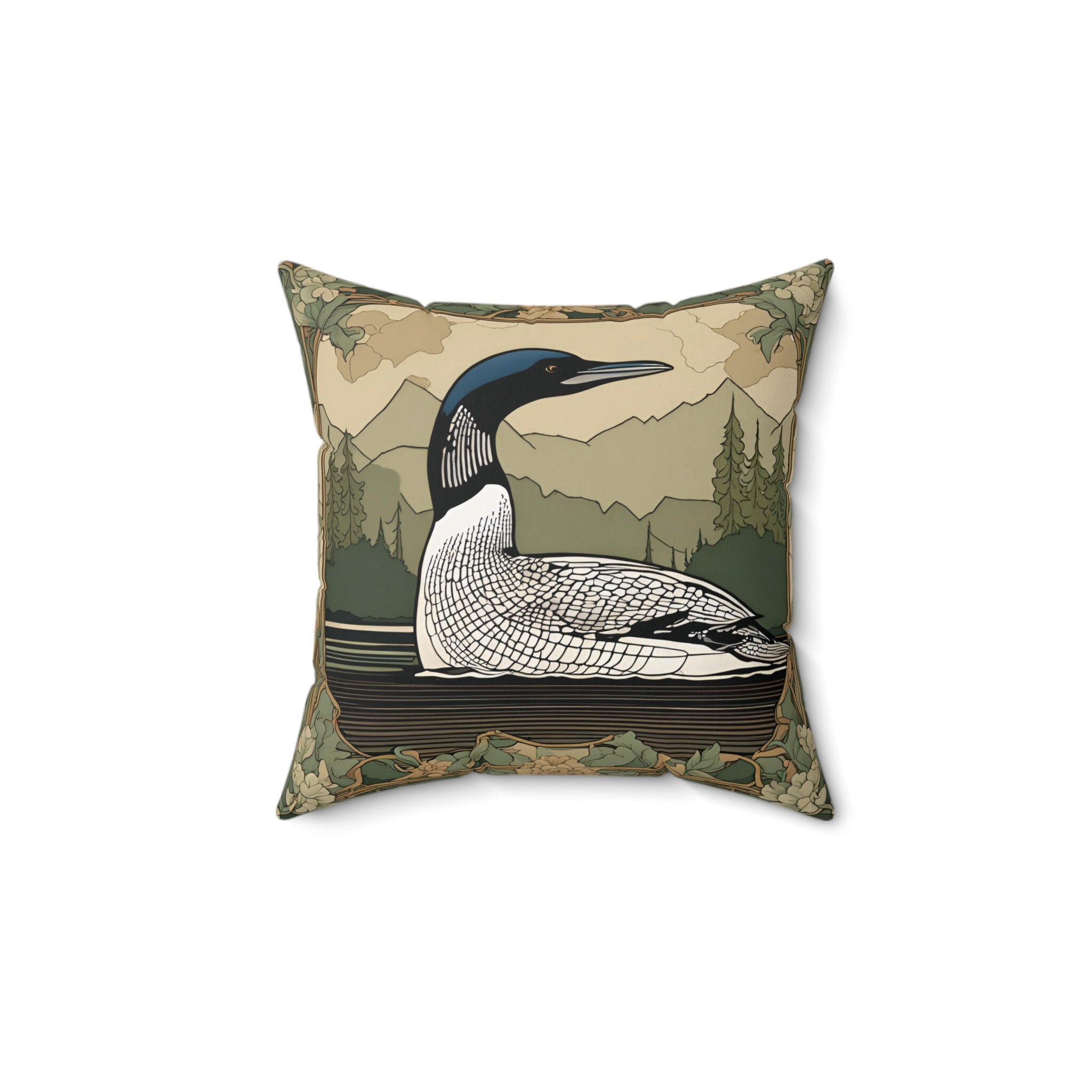 LOON Art Nouveau William Morris Style Art Spun Polyester Square PILLOW ...