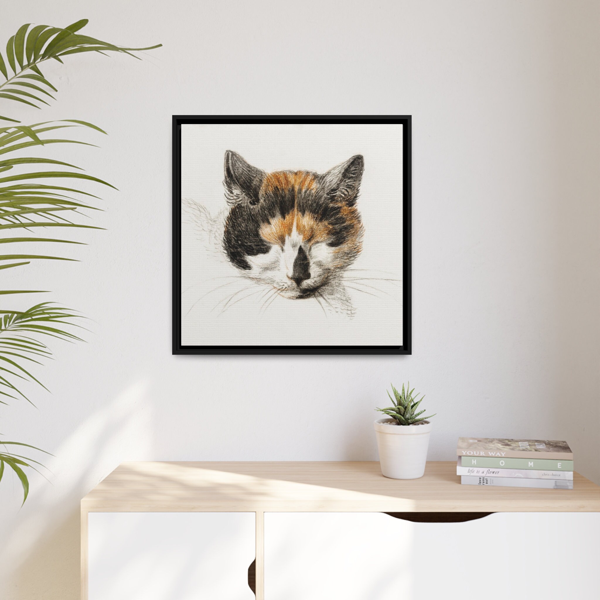 Calico Cat Head Closed Eyes Vintage 19th Century Jean Bernard Art ...