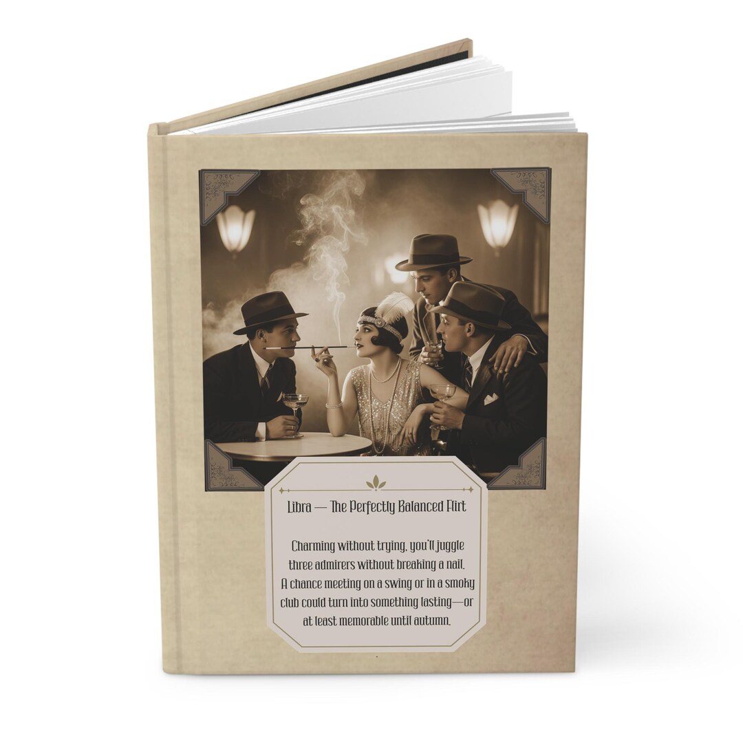 Libra - Flapper Woman Horoscope - Ruled Line Notebook - Vintage Gatsby ...