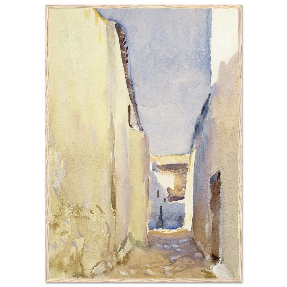 Tangier Morocco Building Architecture Street Scene Vintage Art Premium ...