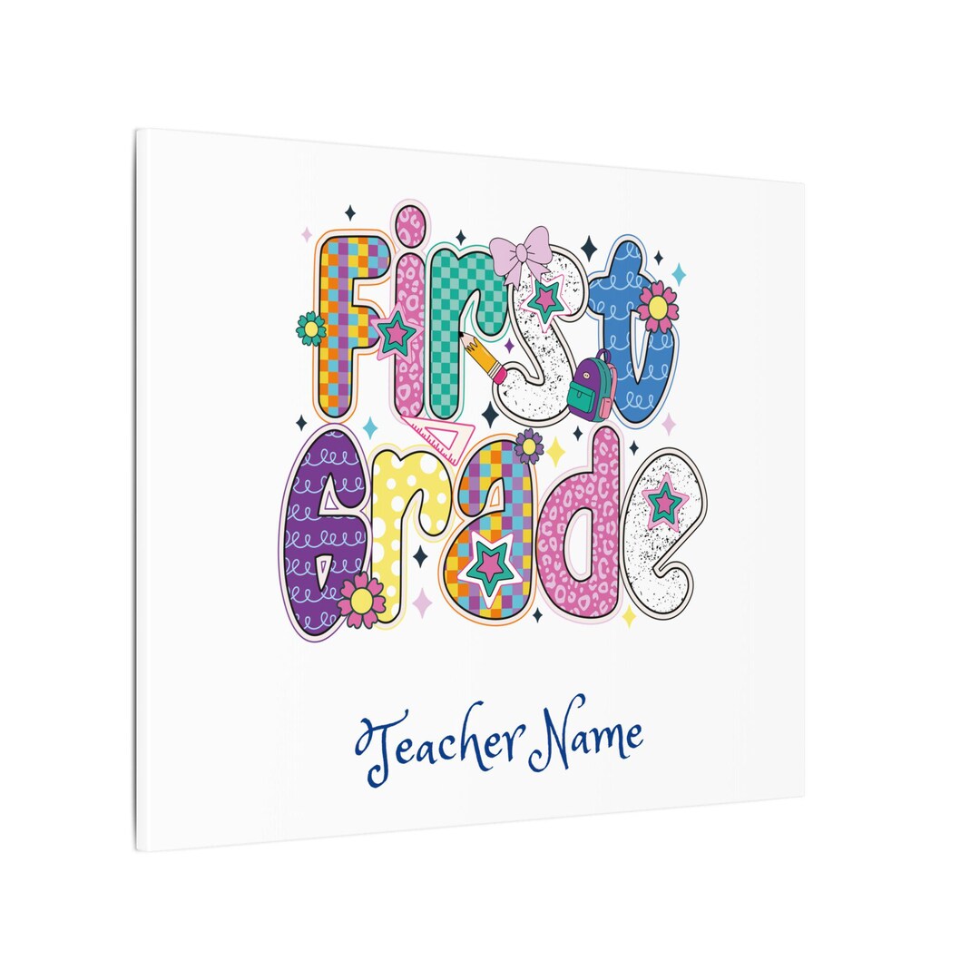 Personalized First Grade Class - Cute Classroom Canvas Wall Art ...