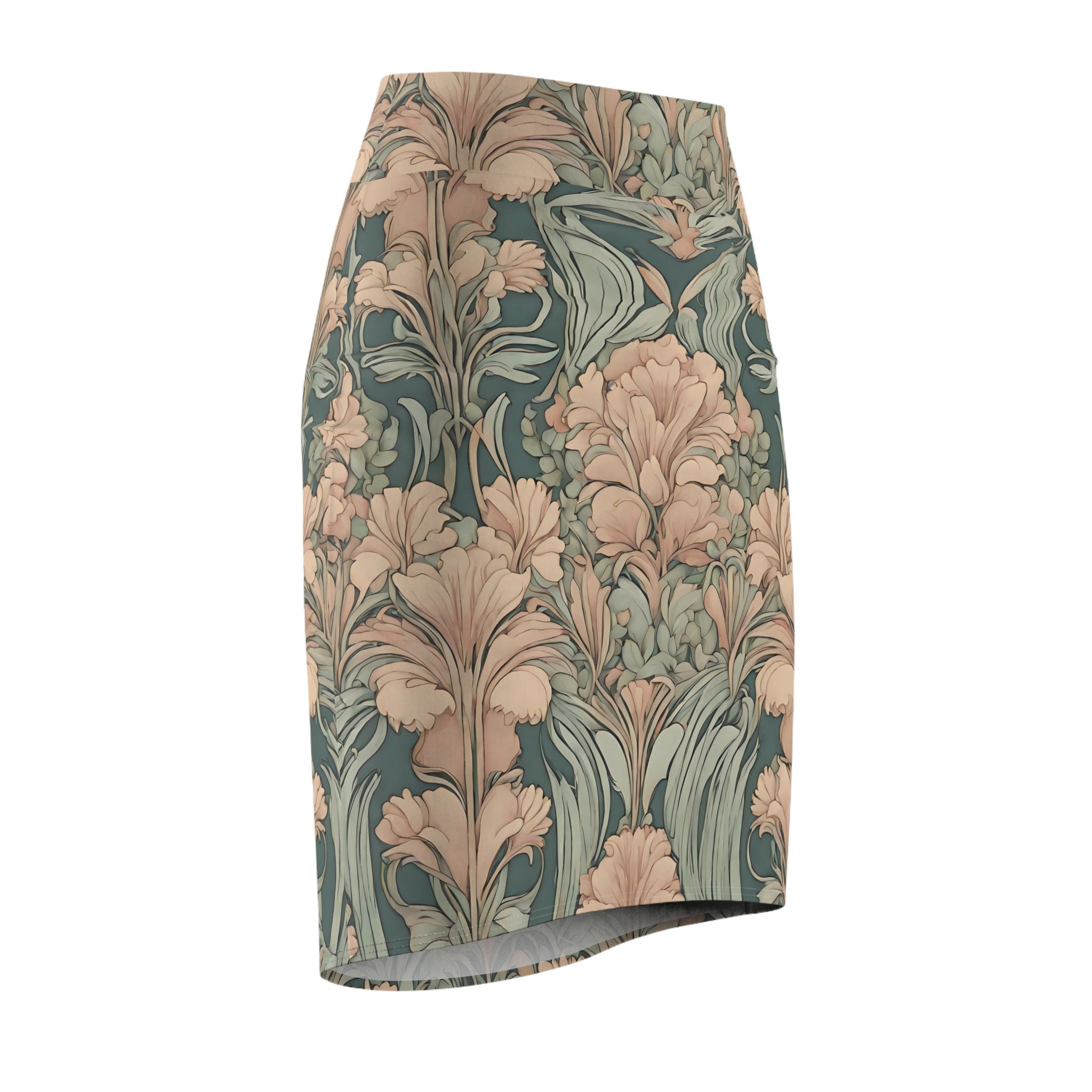 Art Nouveau Vintage Inspired Floral Pattern Women's Pencil Skirt Womens ...