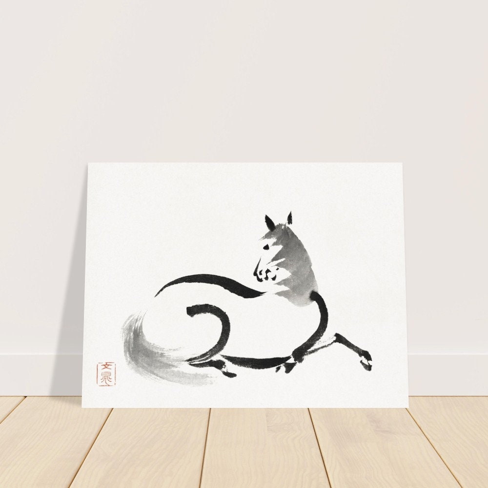 Uma Japanese Horse Illustration Japan 19th Century Vintage Equine ...