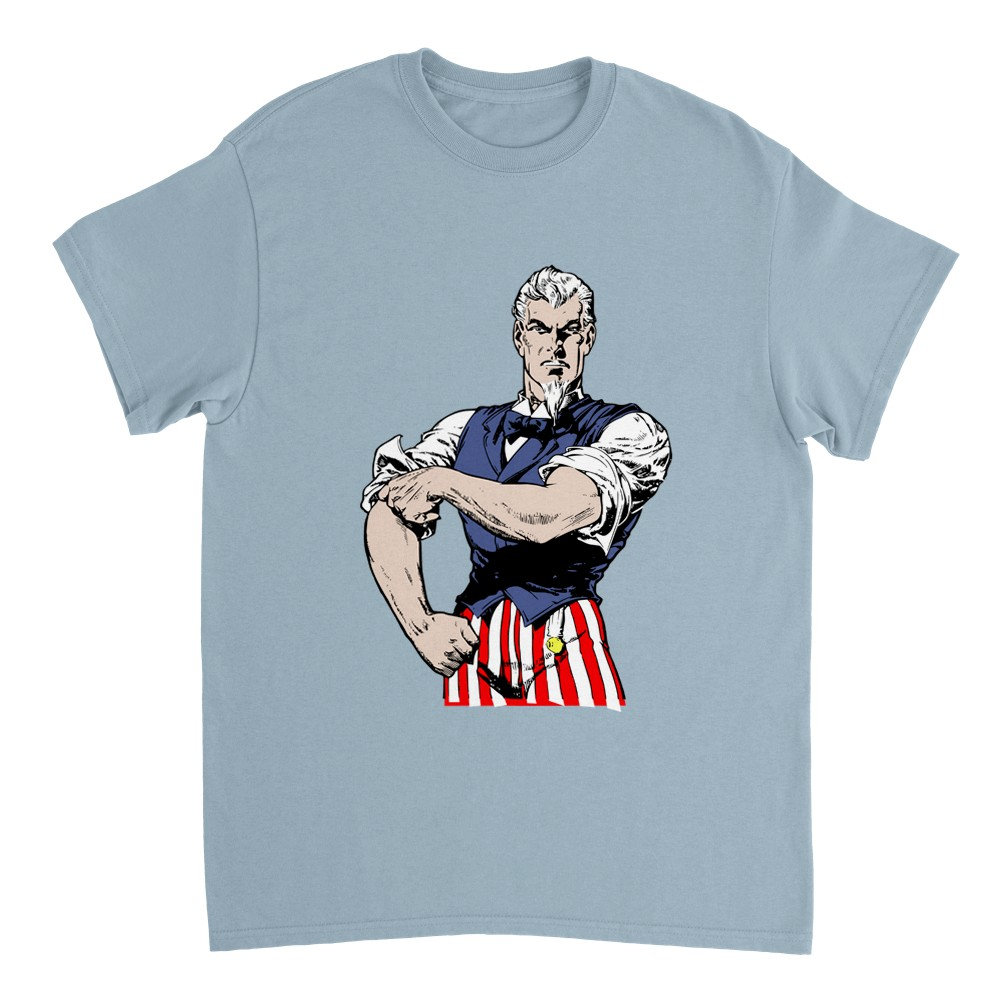 Buff Uncle Sam Rolling up Sleeves Vintage American Patriotic Art ...