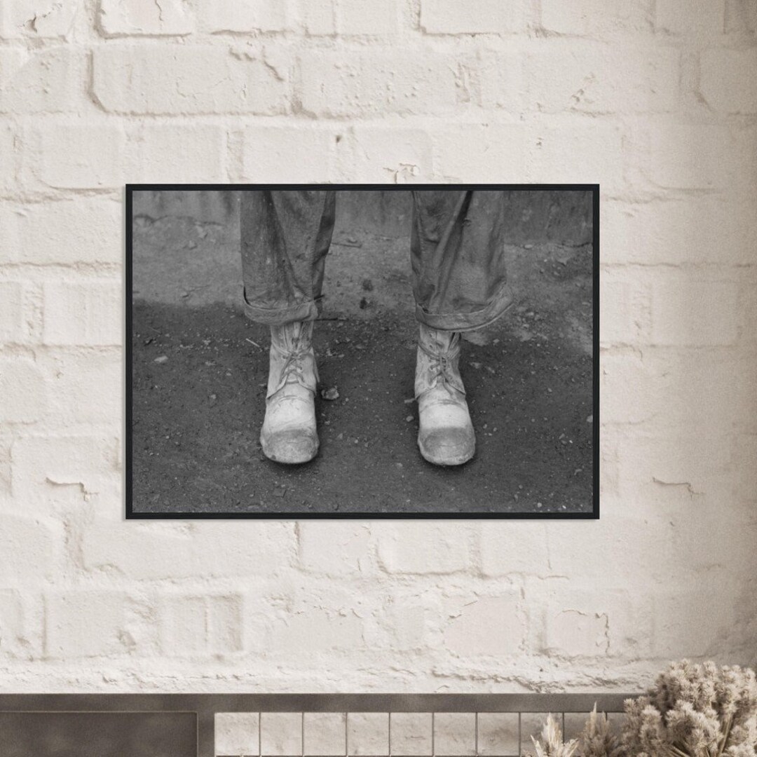 Miners Boots Miner Shoes Vintage Black and White Photo Premium Matte ...