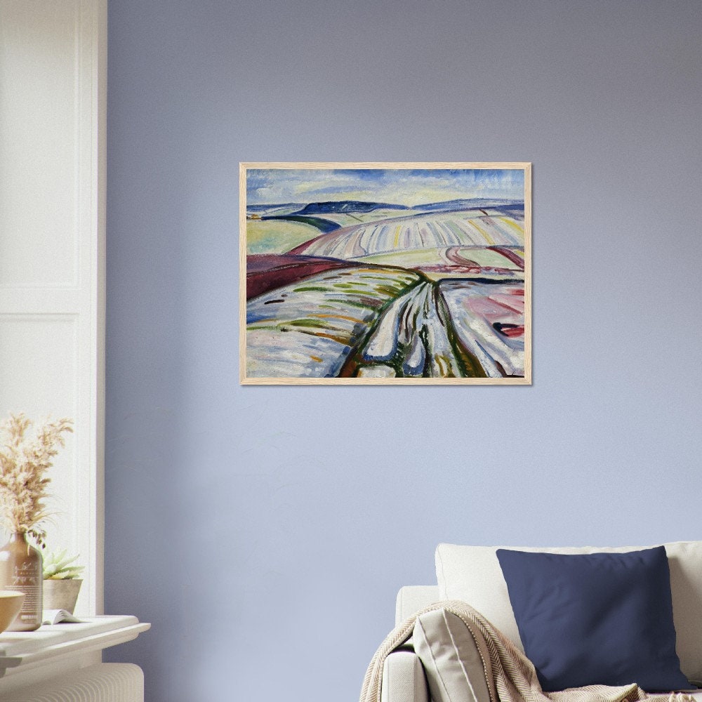 Field in Snow Edvard Munch Vintage Norway Winter Landscape Art Premium ...