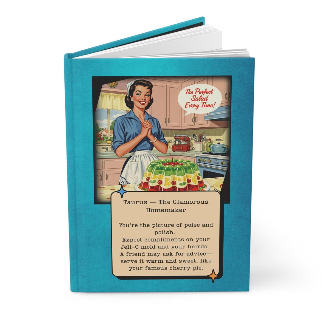 Taurus - 1950s Woman Horoscope - Ruled Line Notebook - Vintage 50s ...