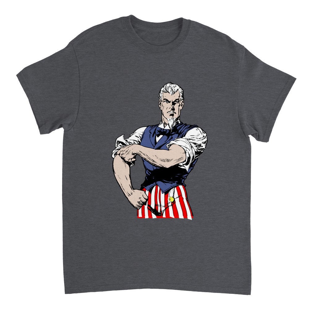 Buff Uncle Sam Rolling up Sleeves Vintage American Patriotic Art ...