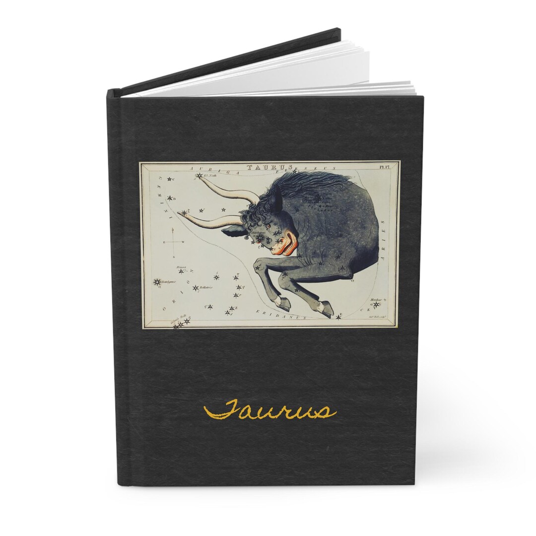 Antique Taurus Bull Constellation Art - Personalized Ruled Line ...