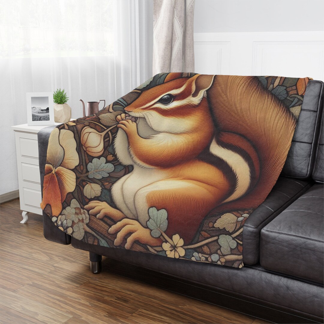 CHIPMUNK Art Nouveau William Morris Style Art Cozy Microfiber Fleece ...