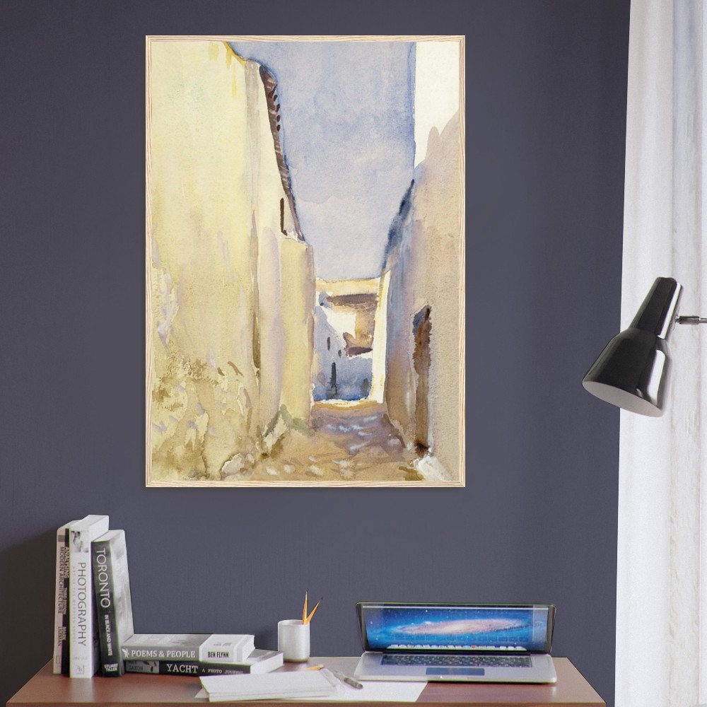 Tangier Morocco Building Architecture Street Scene Vintage Art Premium ...