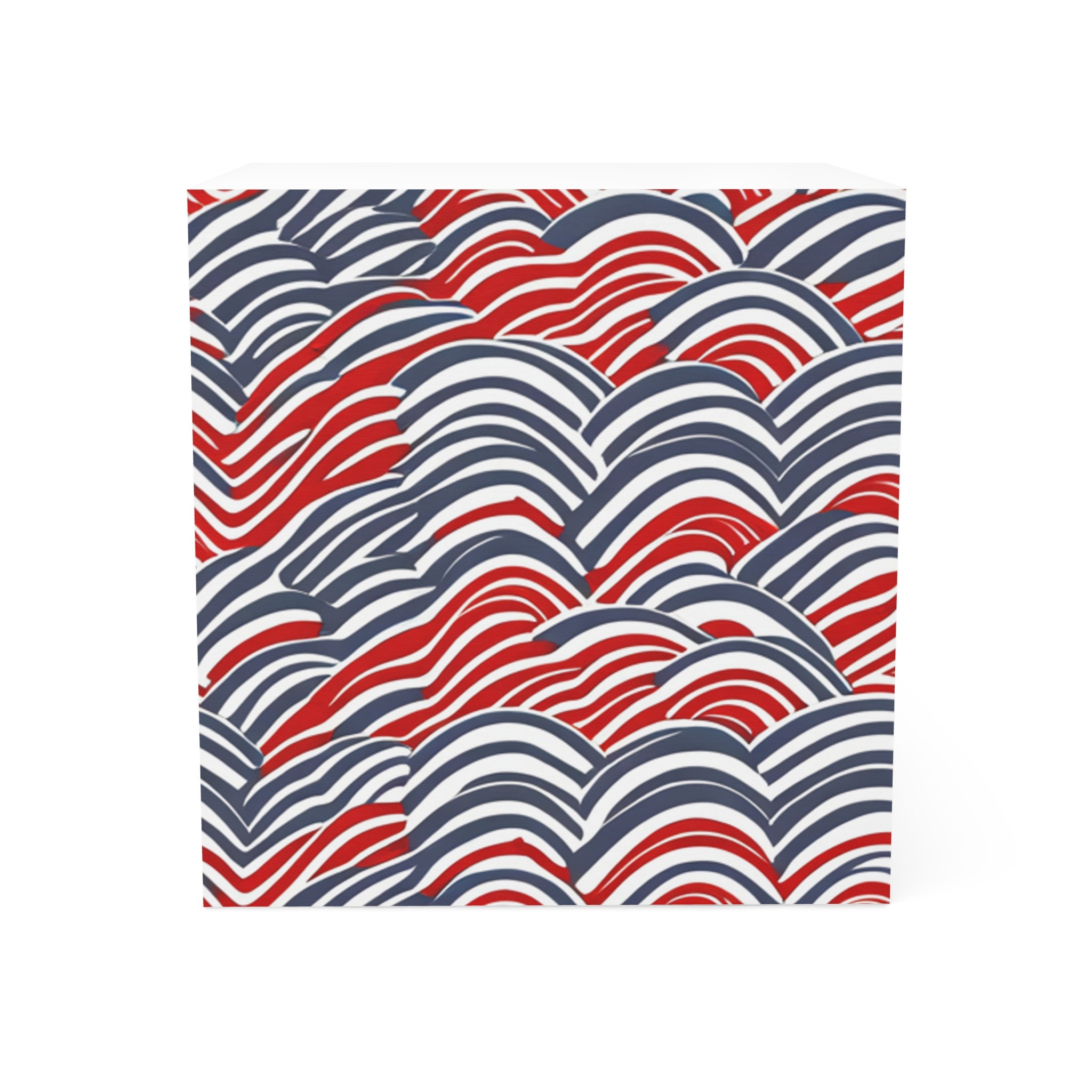Red White Blue Waves Wavy Colorful Art Sticky Note Cube 700 Sticky ...