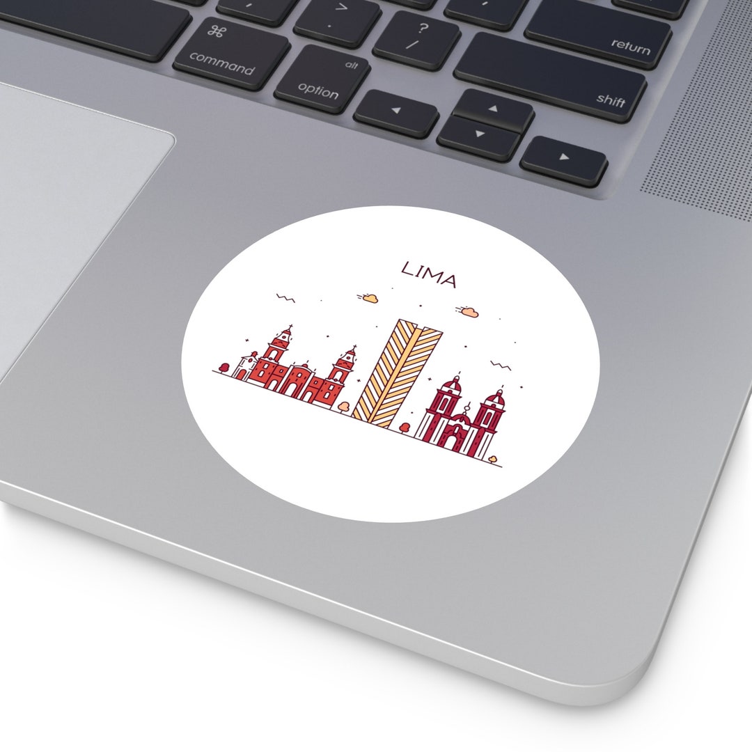 LIMA PERU City Skyline Peruvian Travel Round Water Resistant Vinyl ...