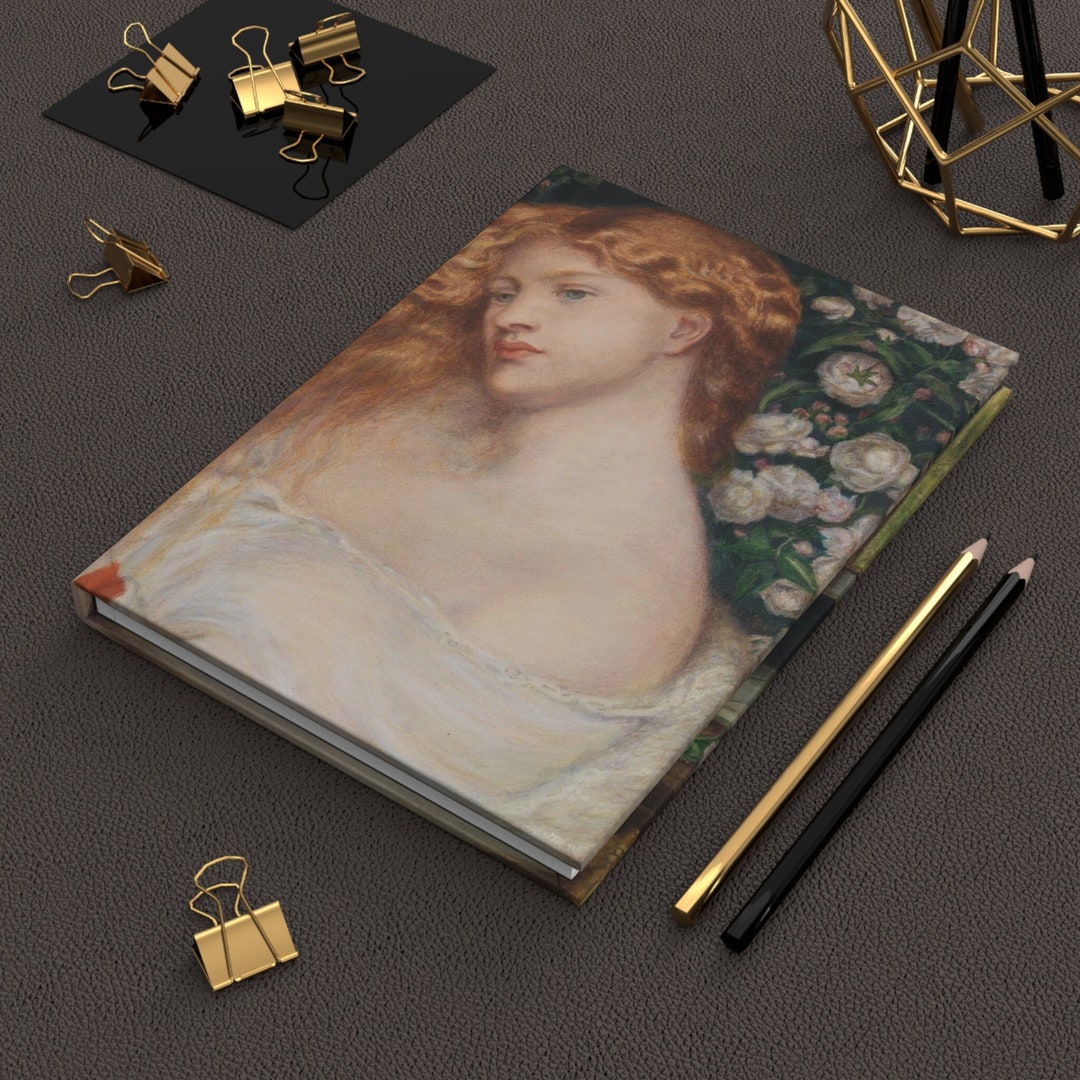 Lady Lilith Red Head Woman Romantic Vintage Art Hardcover Journal Matte Covers 150 Lined Pages ...