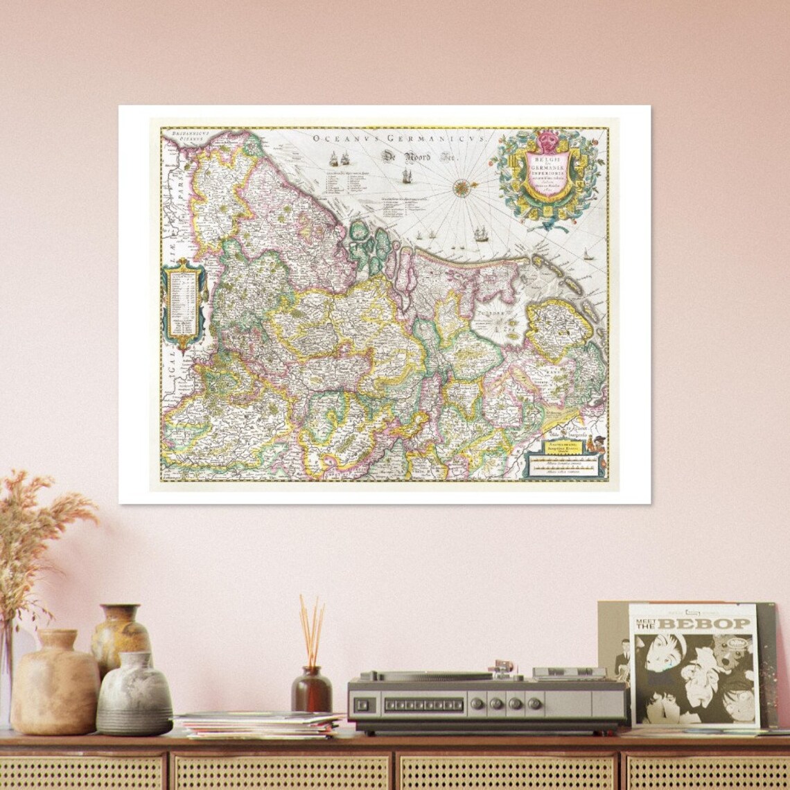 17th Century Vintage Netherlands Holland Map Dutch Art Print - Etsy