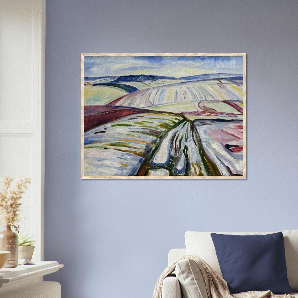 Field in Snow Edvard Munch Vintage Norway Winter Landscape Art Premium ...