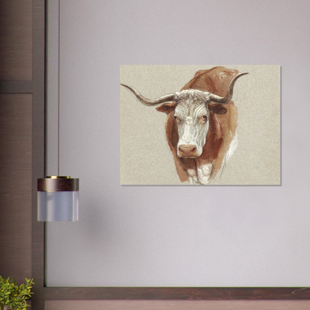 Head of a Cow Ox Farm Cattle Farmhouse Decor 19th Samuel Colman 19th ...