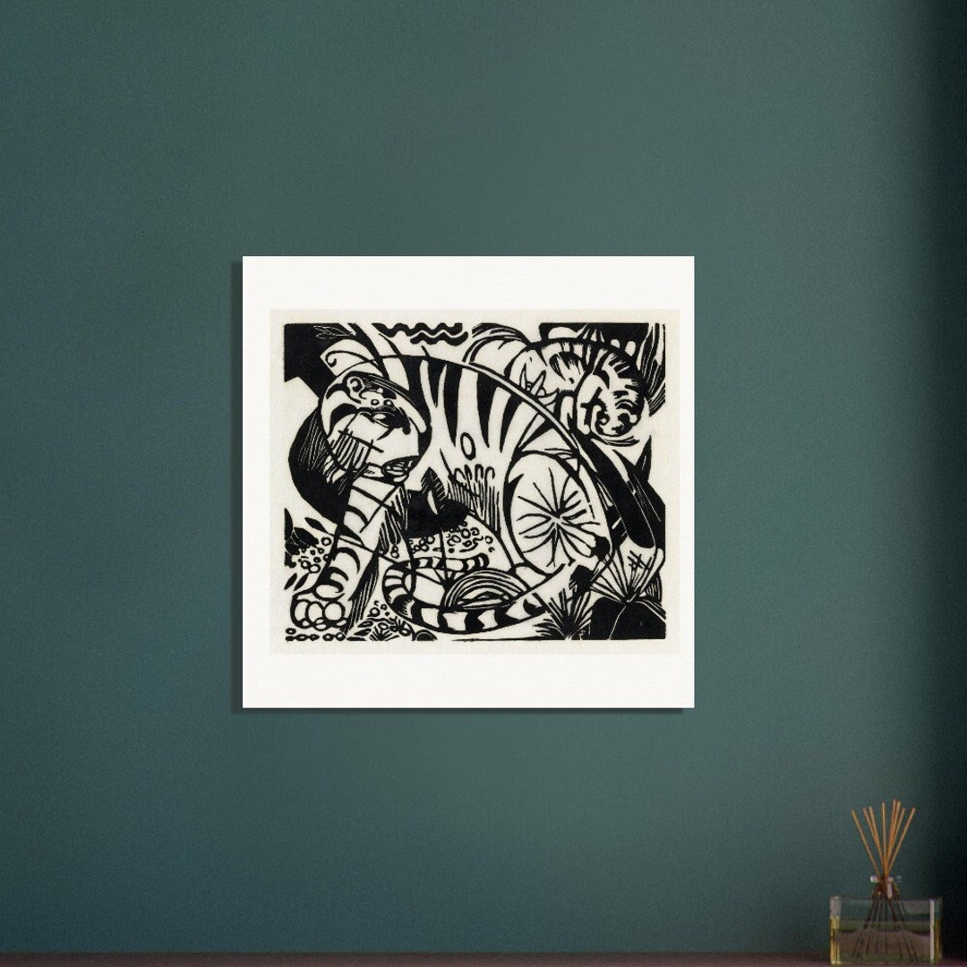 Tiger Franz Marc Vintage Animal Art Print Illustration Reproduction ...