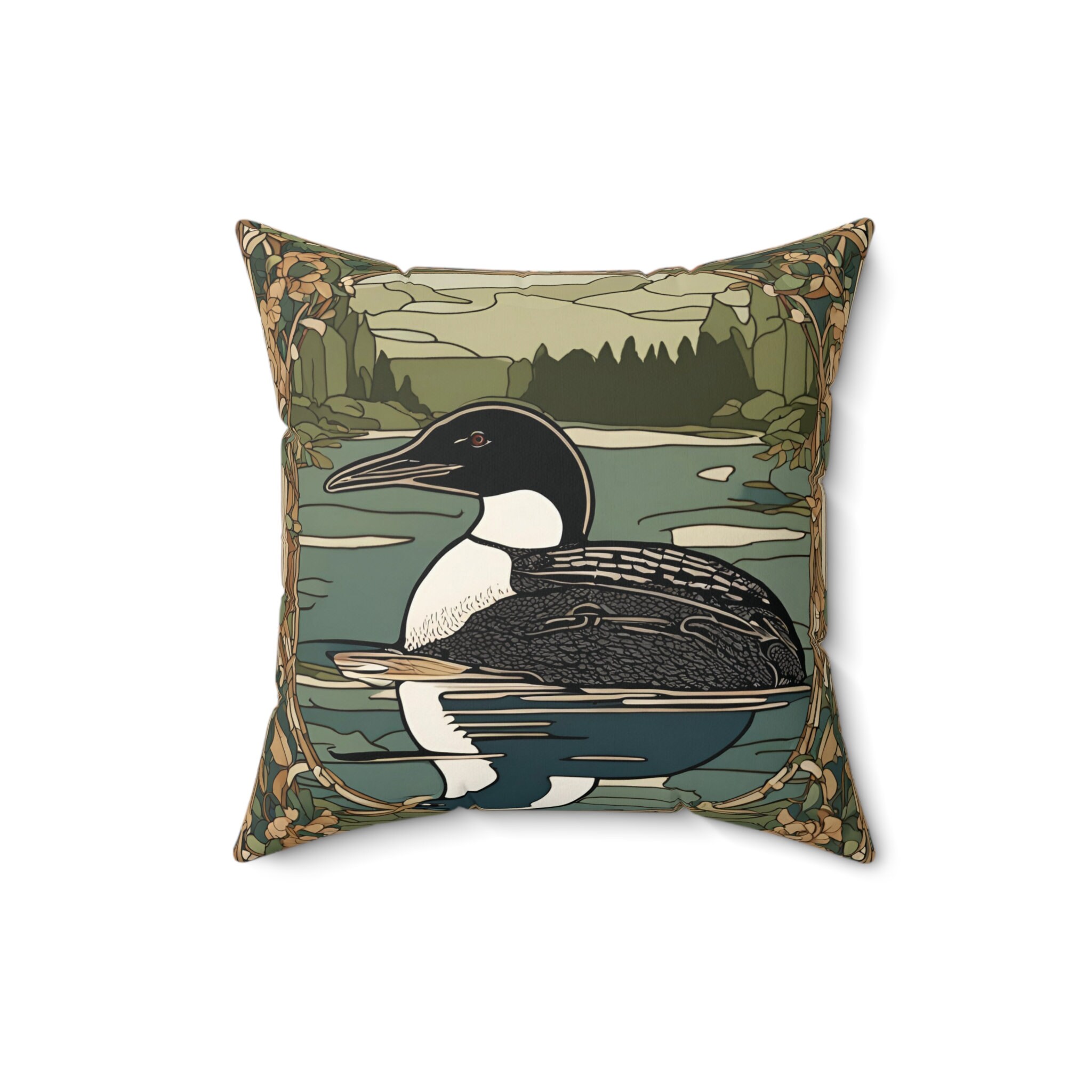 LOON Art Nouveau William Morris Style Art Spun Polyester Square PILLOW ...