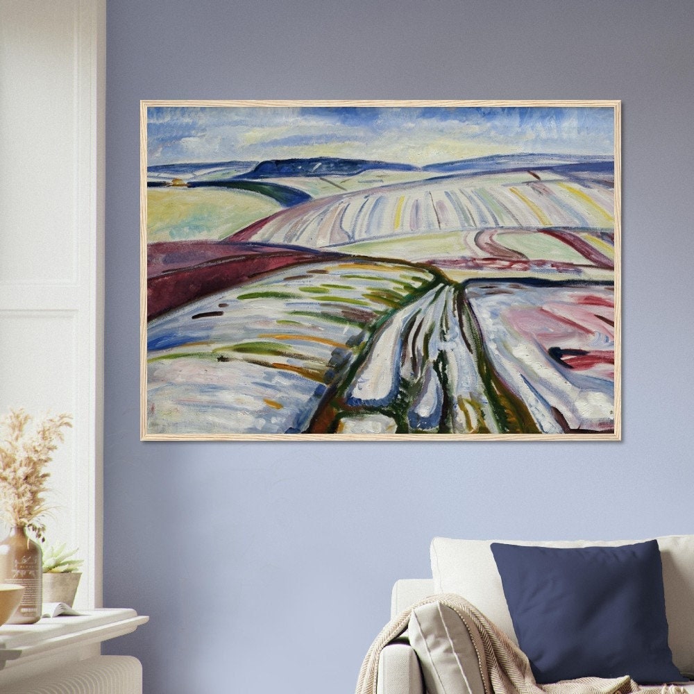 Field in Snow Edvard Munch Vintage Norway Winter Landscape Art Premium ...