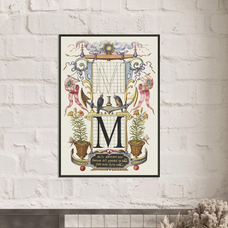 Letter M Calligraphy Guide 16th Century Vintage Art - Etsy