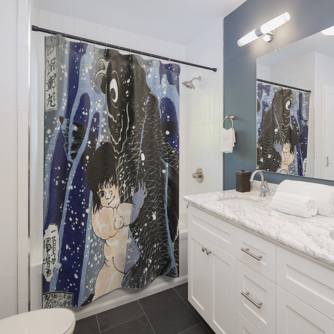 Sakata Kaido-maru Kintaro Wrestling the Giant Carp Japanese Vintage ...