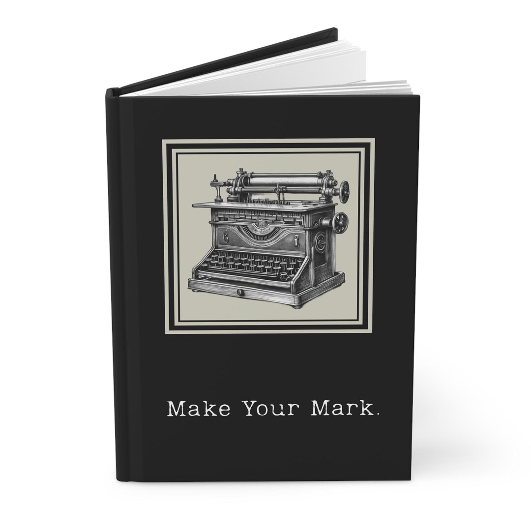 Vintage Typewriter Illustration - Personalized Ruled Line Notebook ...