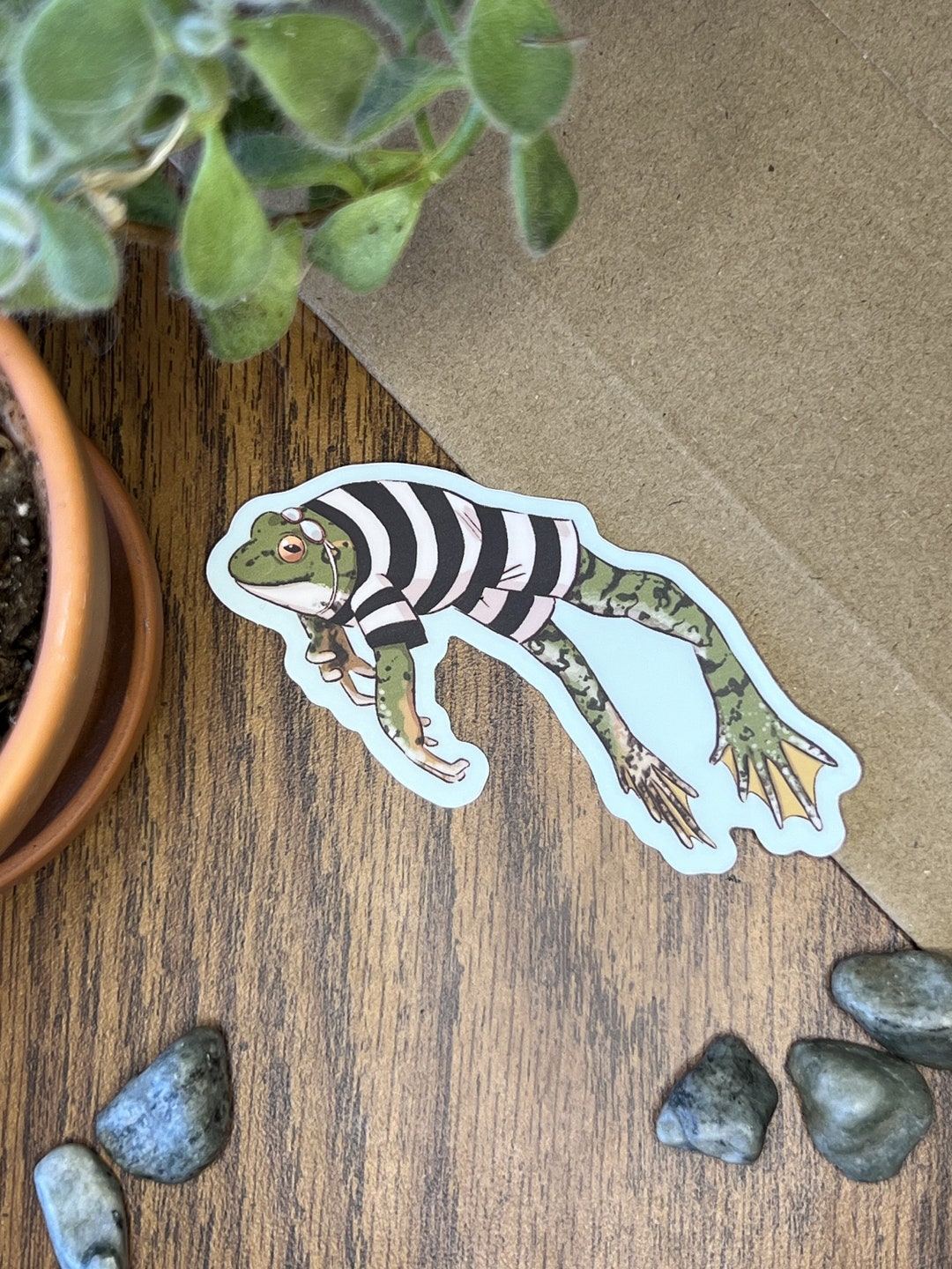 Swimsuit Frog Sticker - Etsy