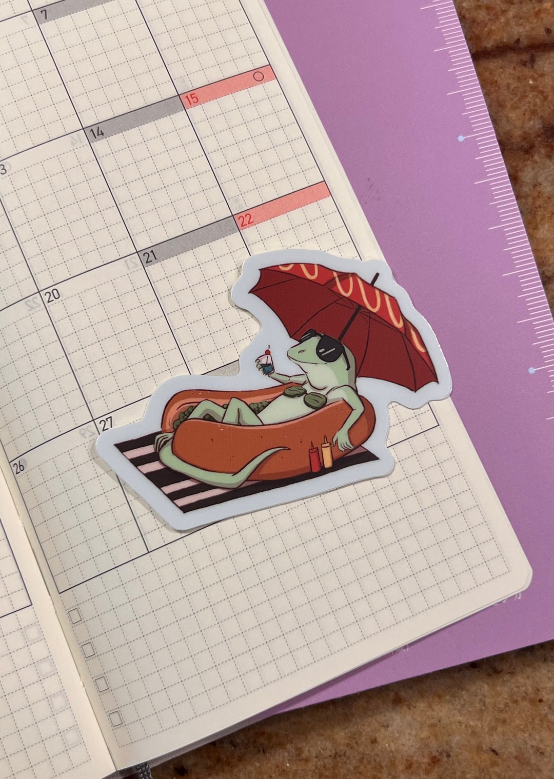 Hot Dog Lizard Sticker - Etsy