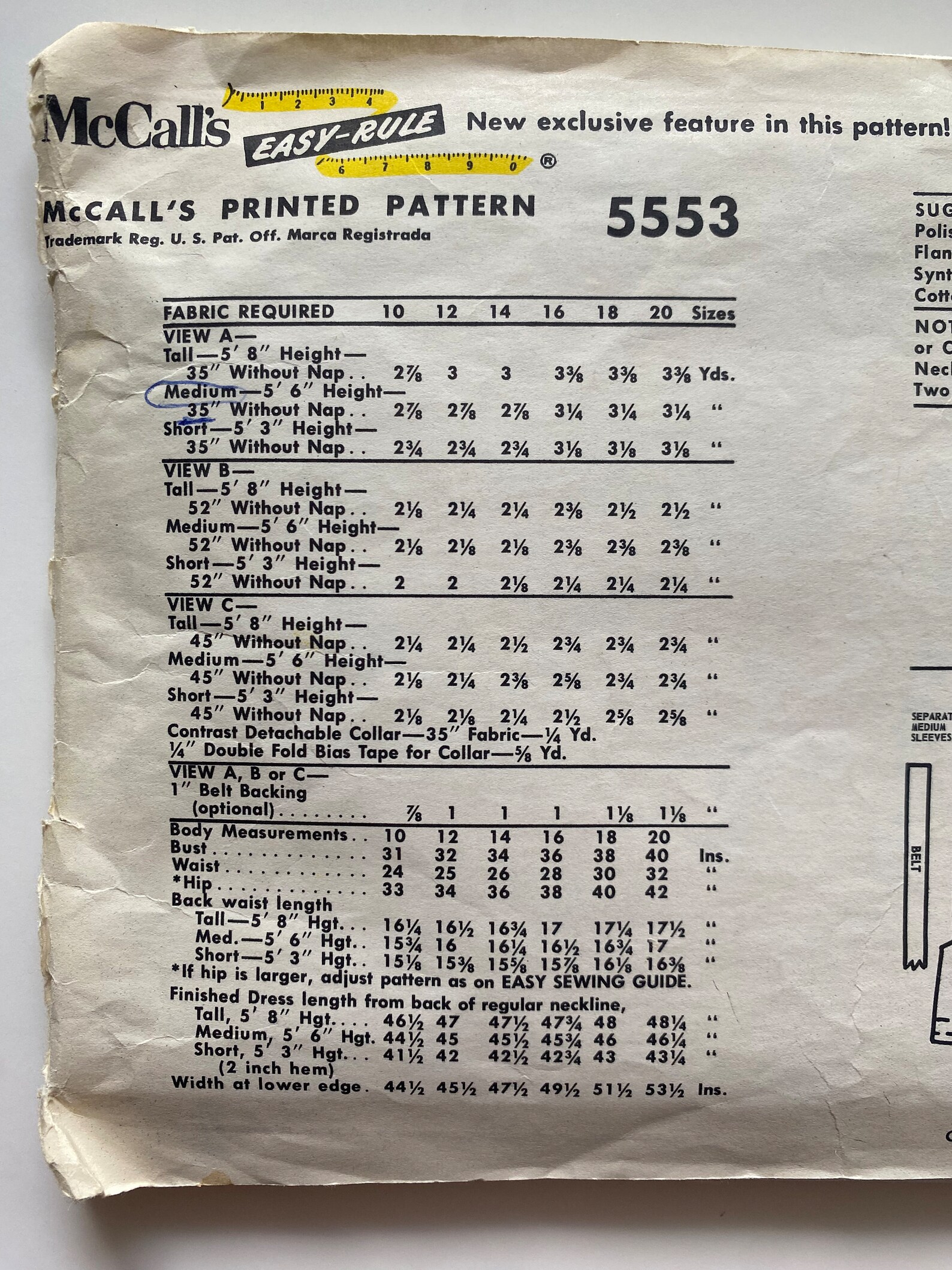 Mccall's 5553 Women's Dress Sewing Pattern (1960) 3 Views - Etsy