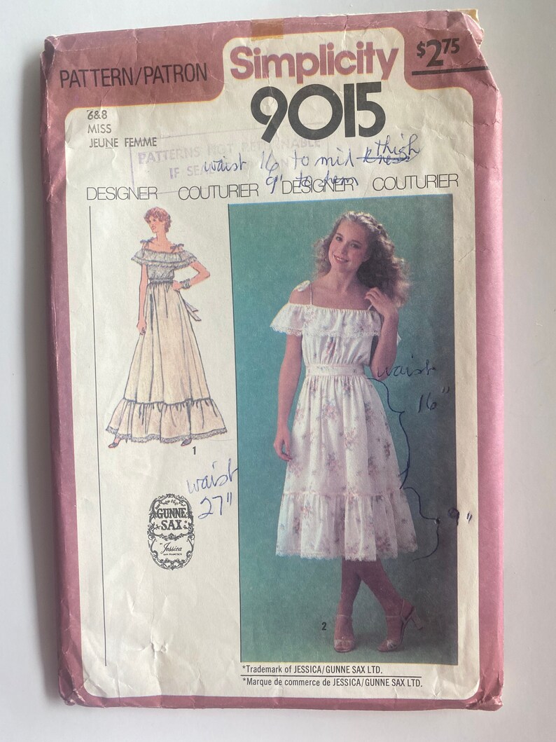 Gunne Sax Dress Sewing Pattern 1979 Size 6/8 XS Simplicity - Etsy