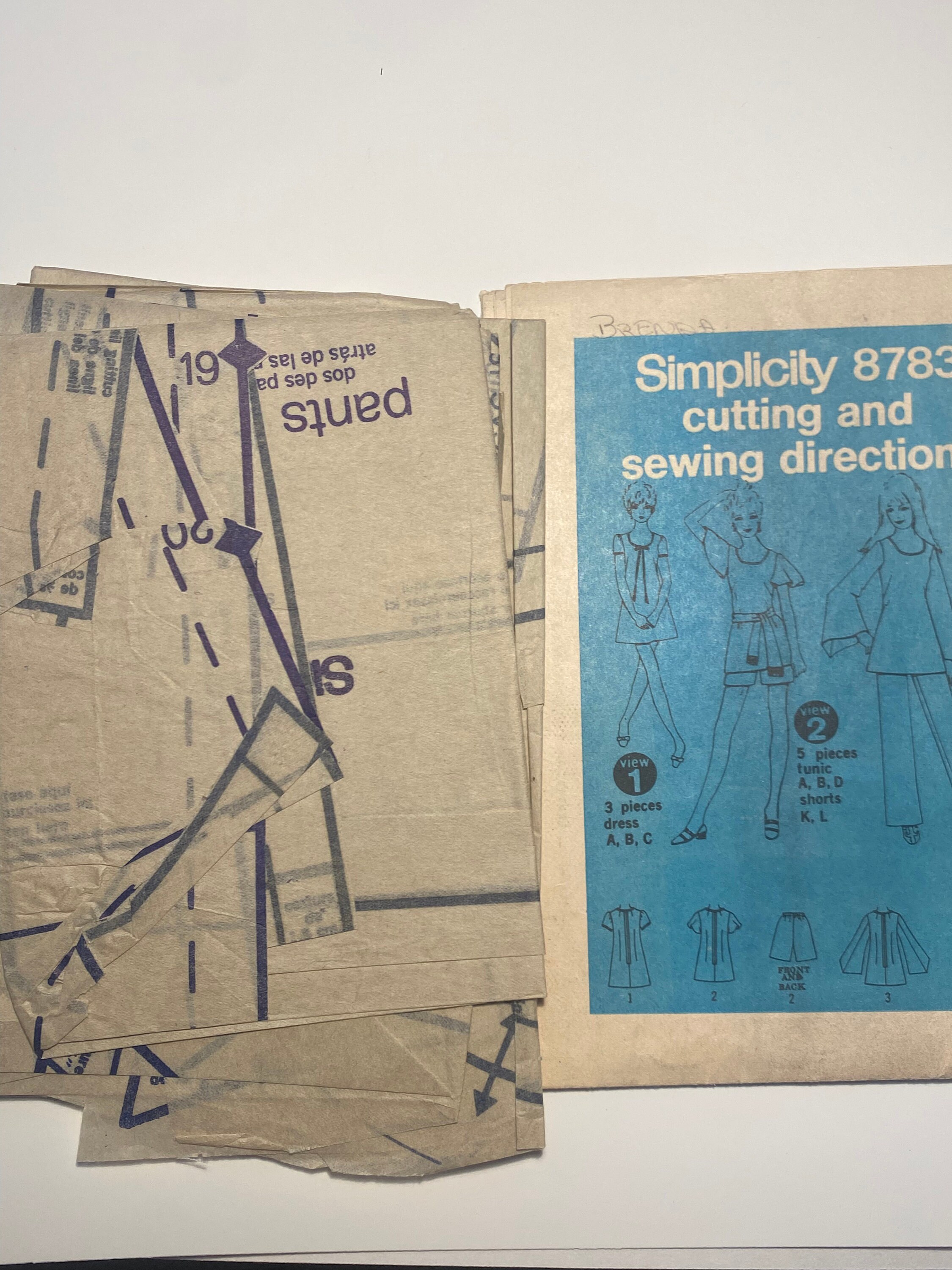 Simplicity 8783 Dress Tunic and Pants Pattern 1970 34 - Etsy
