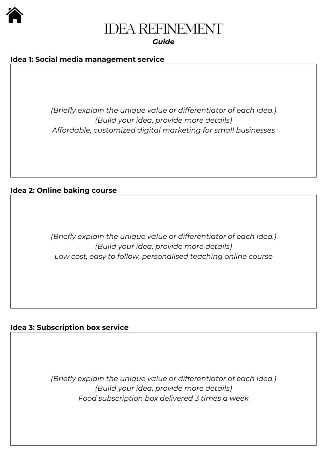 Business Brainstorming Template Planner - Etsy