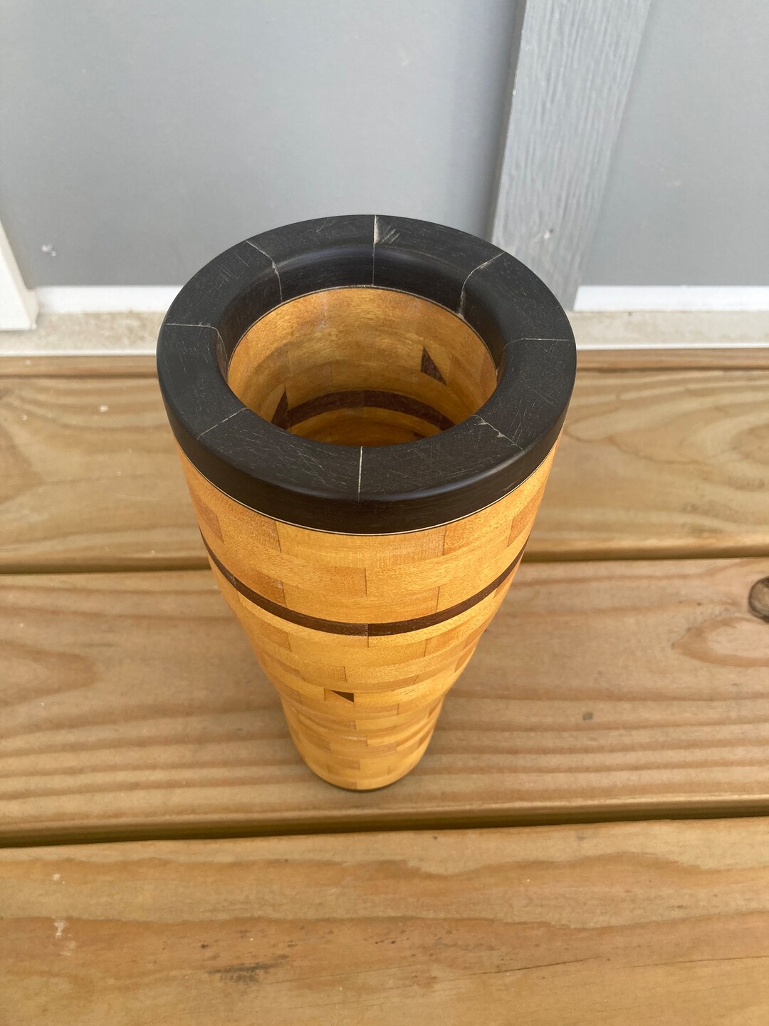 Segmented Wooden Vase - Etsy