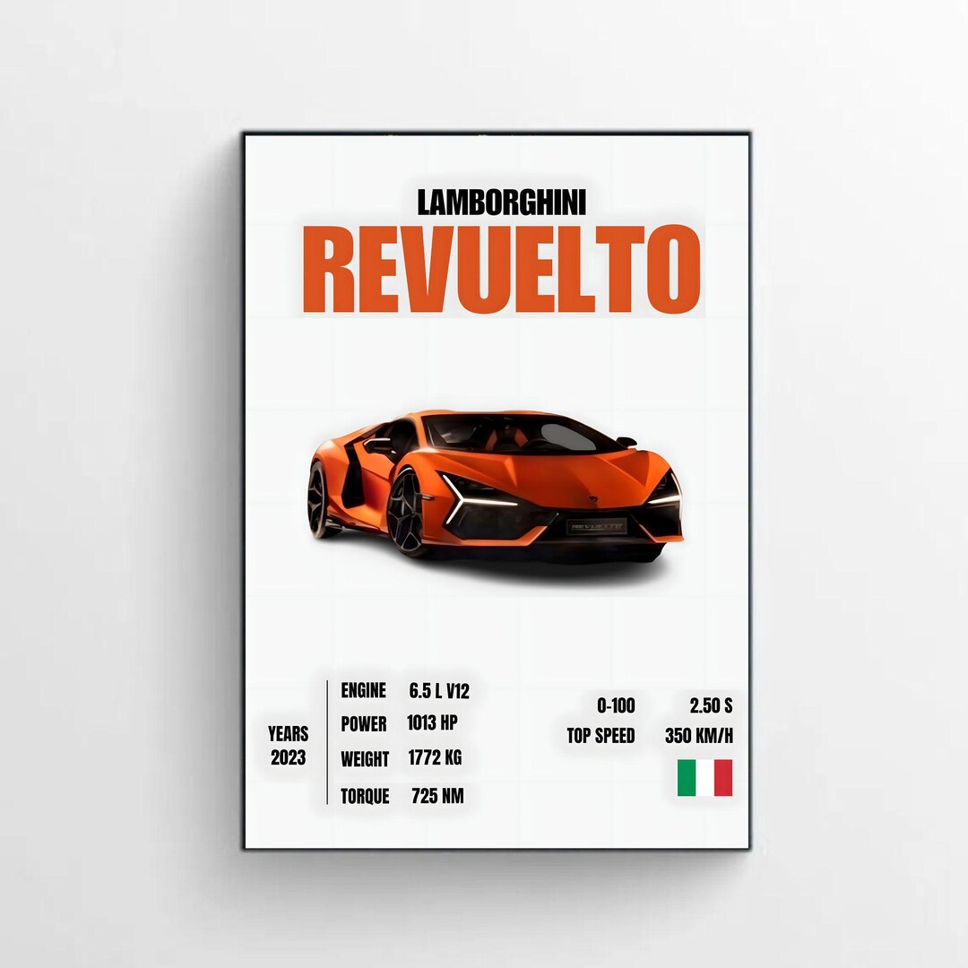 Printable Lamborghini Revuelto Poster Cool Super Car Wall Art Fast ...
