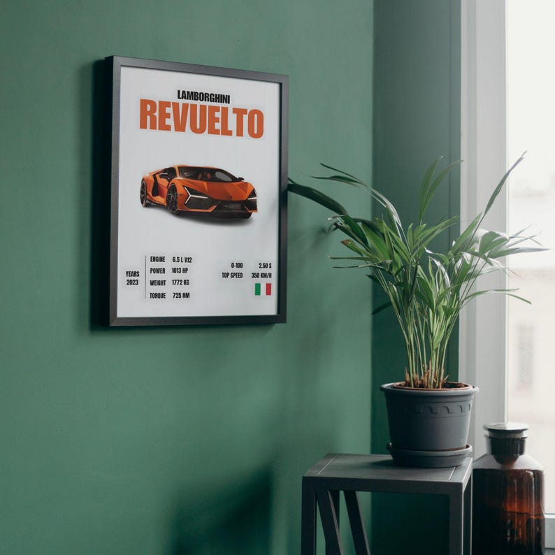 Printable Lamborghini Revuelto Poster Cool Super Car Wall Art Fast ...