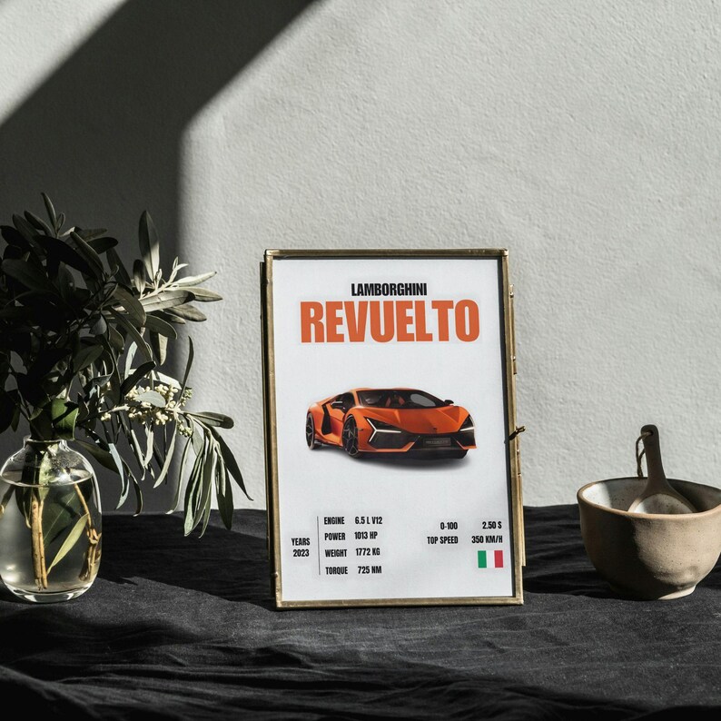 Printable Lamborghini Revuelto Poster Cool Super Car Wall Art Fast ...