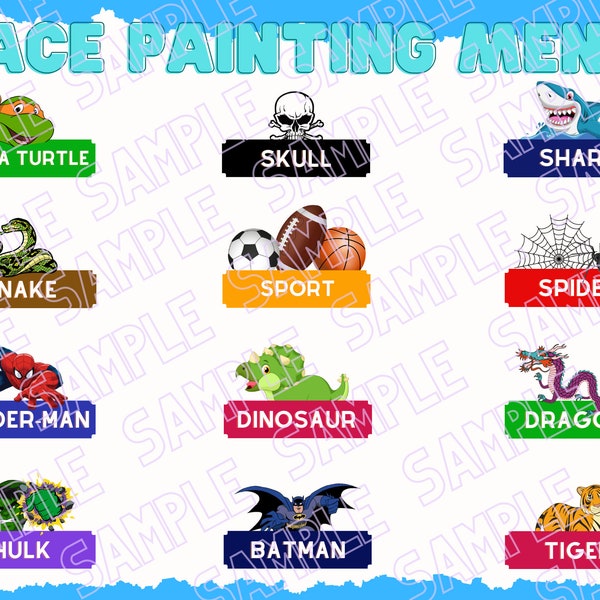 Face Painting Menus - Etsy
