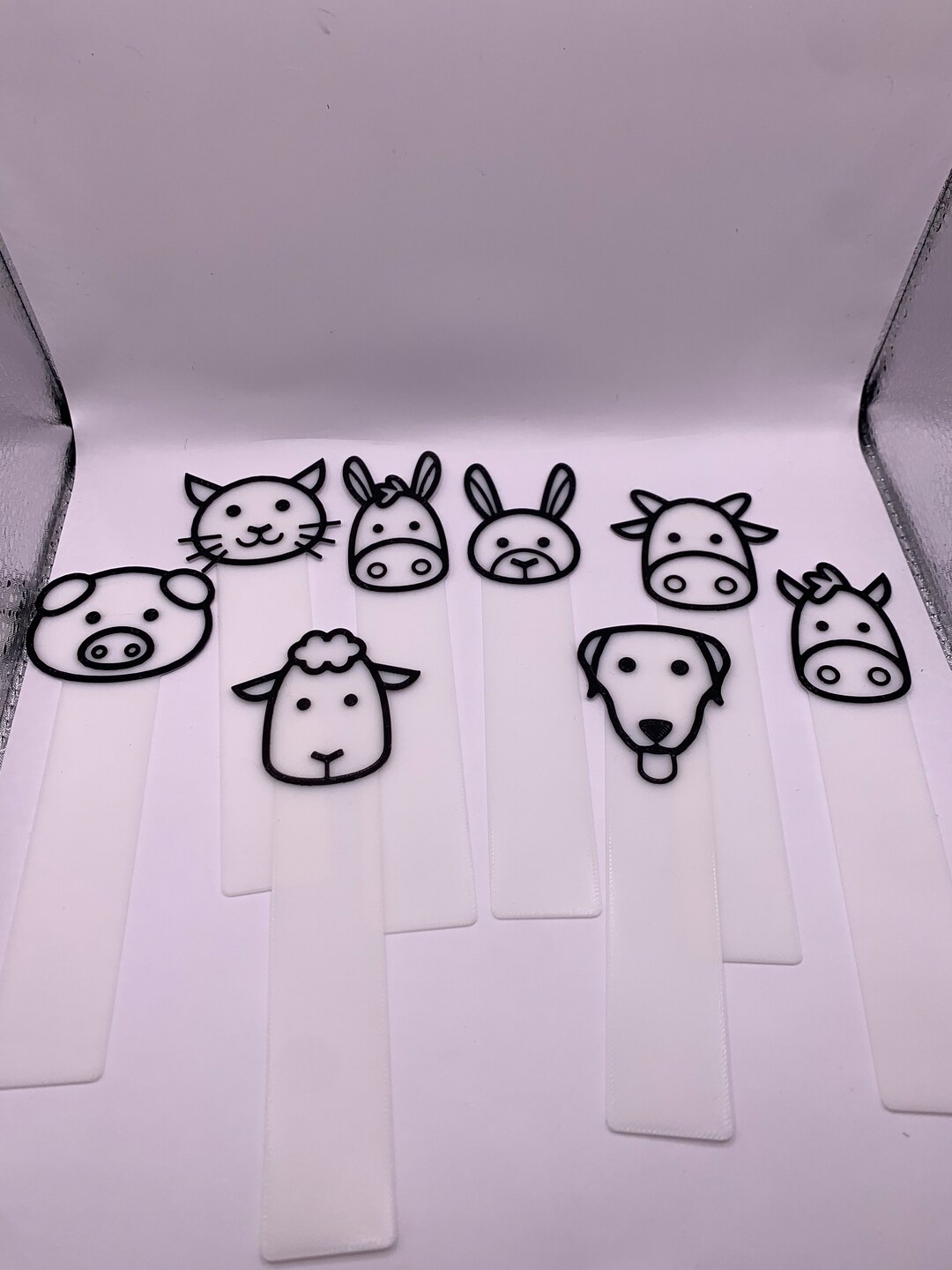 Set of Eight 3D Printed Two Color Cute Animal Bookmarks | Kid Friendly ...