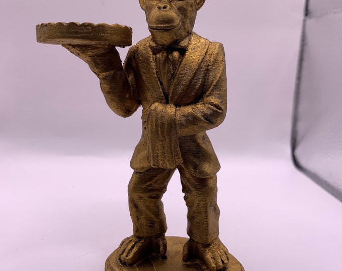 3D Printed Monkey Butler Statue Monkey Butler Ring Holder Earring ...