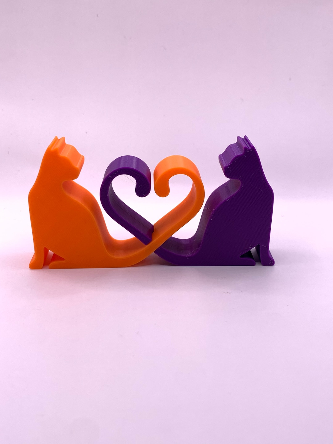 3D Printed Intertwined Tail Heart Cats | Cat's Tails Harmony | Cat Tail ...