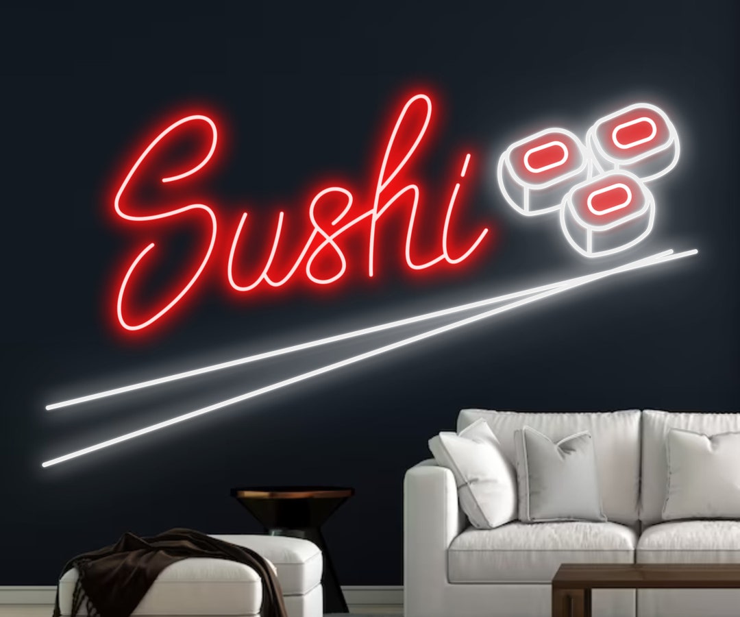 Sushi Sashimi Logo Restaurant Neon Sign Japanese Food Neon - Etsy