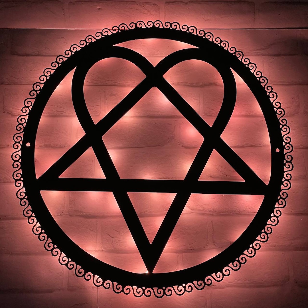 Heartagram Symbol Neon Led Wall Artheart Pentagram Shaped Led - Etsy