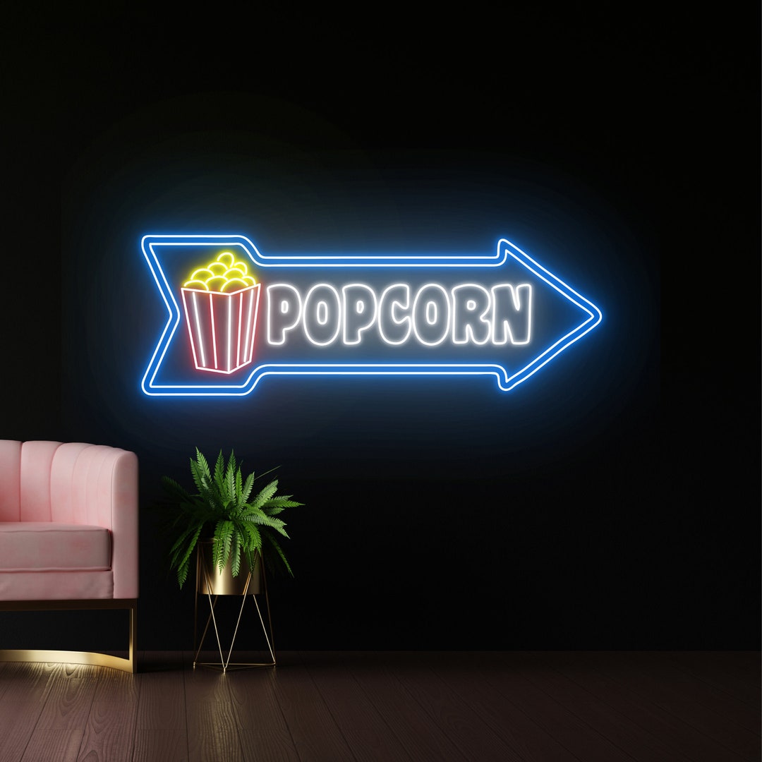Popcorn Neon Sign Popcorn LED Sign Lighting Wall Led Art - Etsy