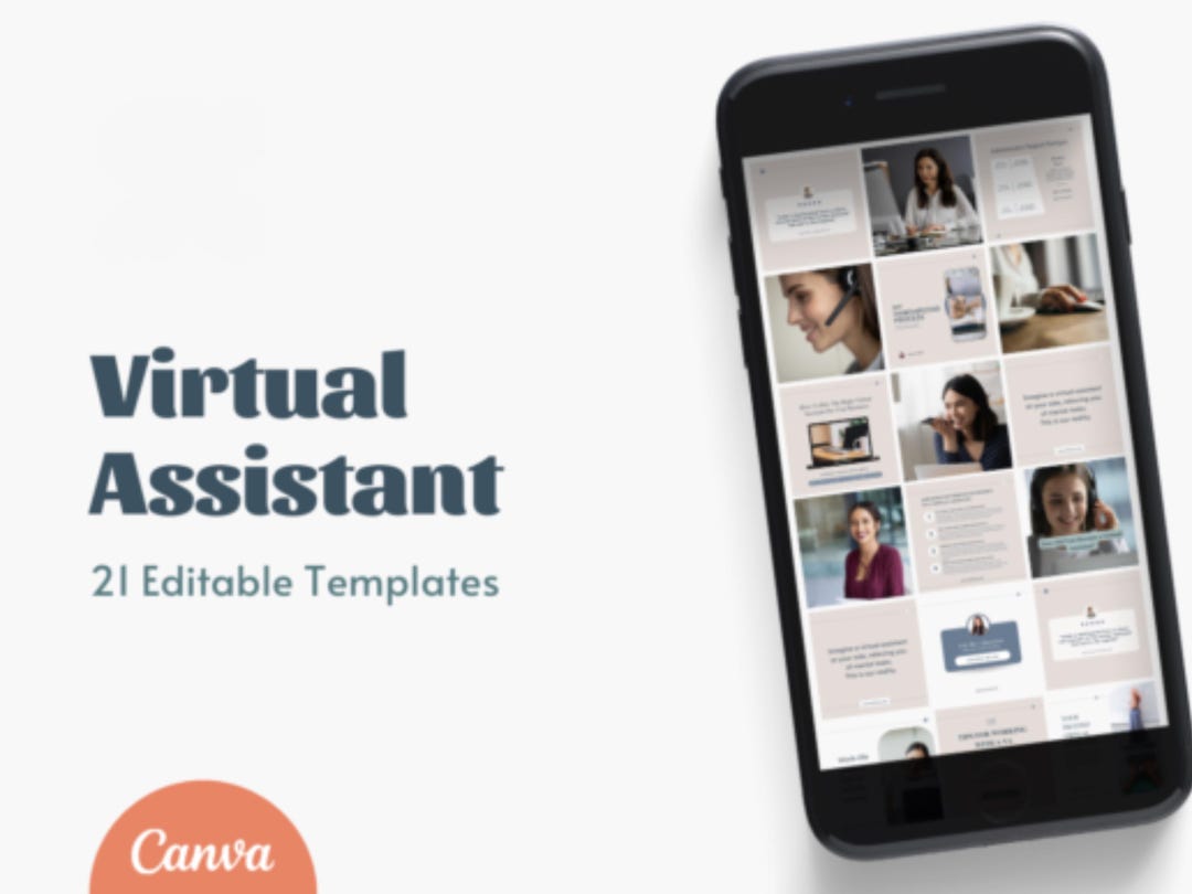 Virtual Assistant Instagram Templates | 21 Editable Canva Templates ...