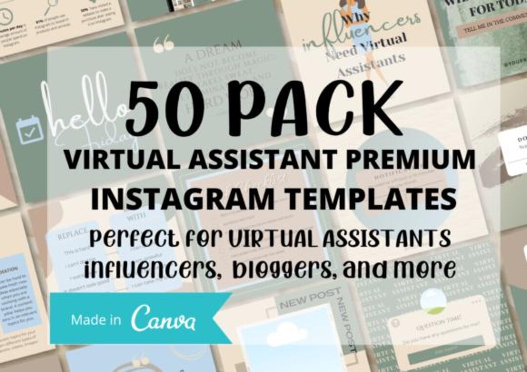 Virtual Assistant Instagram Templates | 21 Editable Canva Templates ...