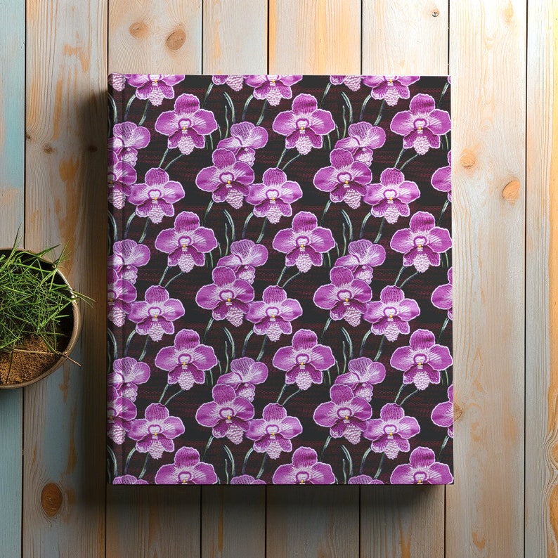 Purple Orchid Embroidery Seamless Digital Pattern, Instant Download ...