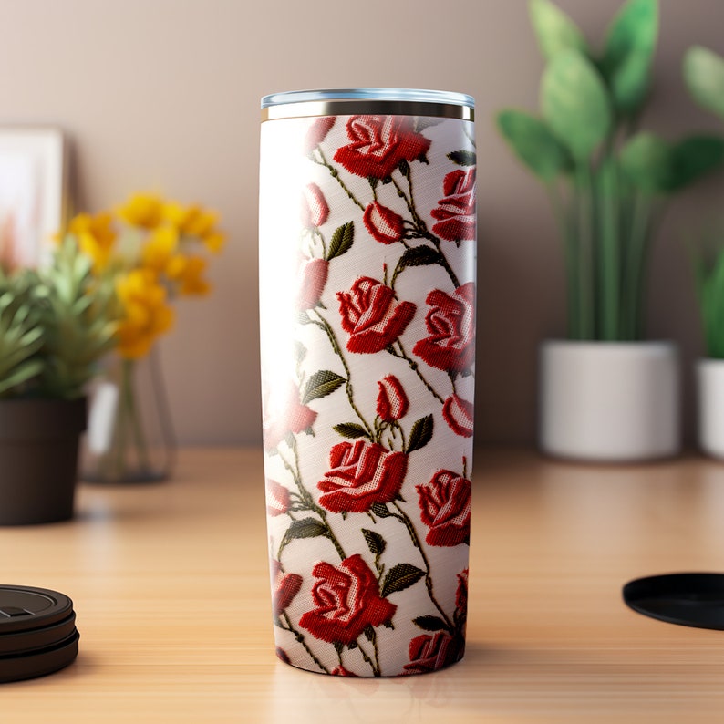 Red Rose Embroidery Seamless Digital Pattern Instant - Etsy