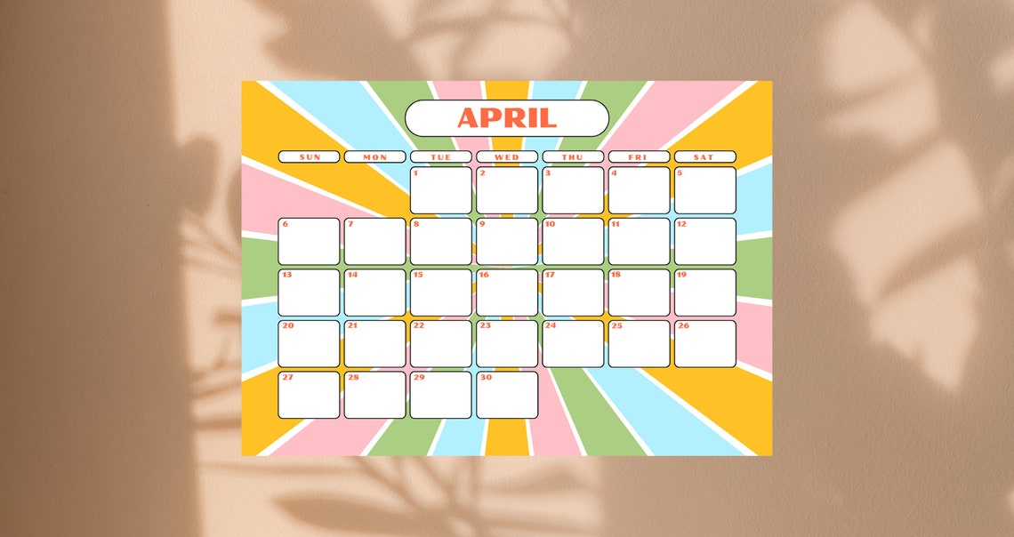2025 Calendar Printable | Printable Calendar | Groovy Calendar | Retro ...